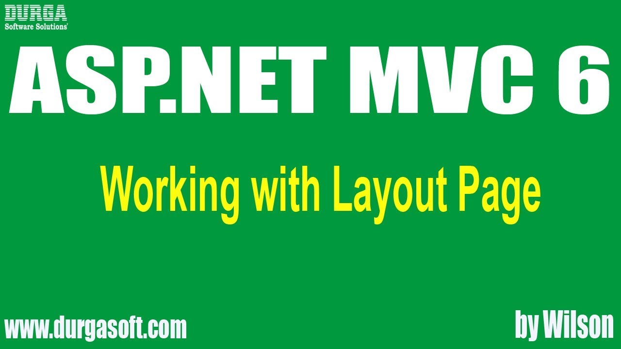 ASP.NET MVC tutorials ||Working with Layout Page by Wilson - YouTube