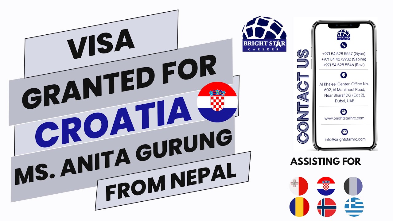 Anita Tamang Visa Granted for Croatia from Brightstar Human Resources Consultancies Dubai - YouTube