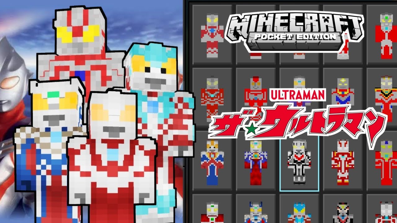 Skinpack All Ultraman - Minecraft pocket edition All version - YouTube