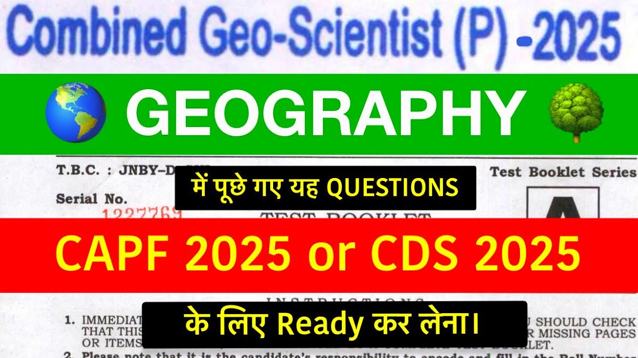 Geo-Scientist GEOGRAPHY Direct Source #capf2025 #cds2025 #cse2025 - YouTube