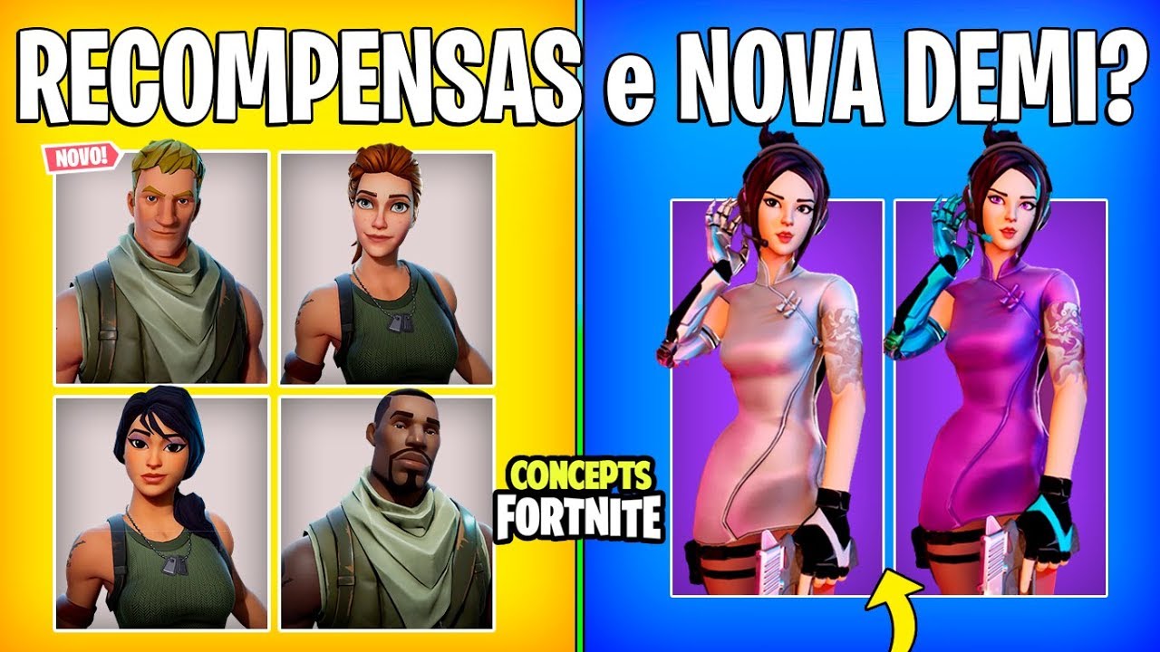 FORTNITE Concepts - NOVOS DESAFIOS NOVATOS e ESTILOS SKIN DEMI? - YouTube