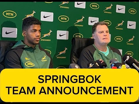 Springbok team announcement to face New Zealand - YouTube