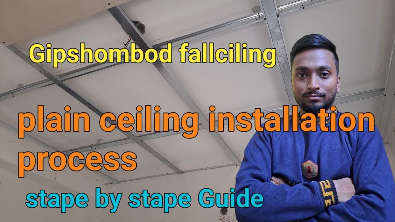 Plain ceiling installation process. Gipshombod fallciling. 10×10 ...