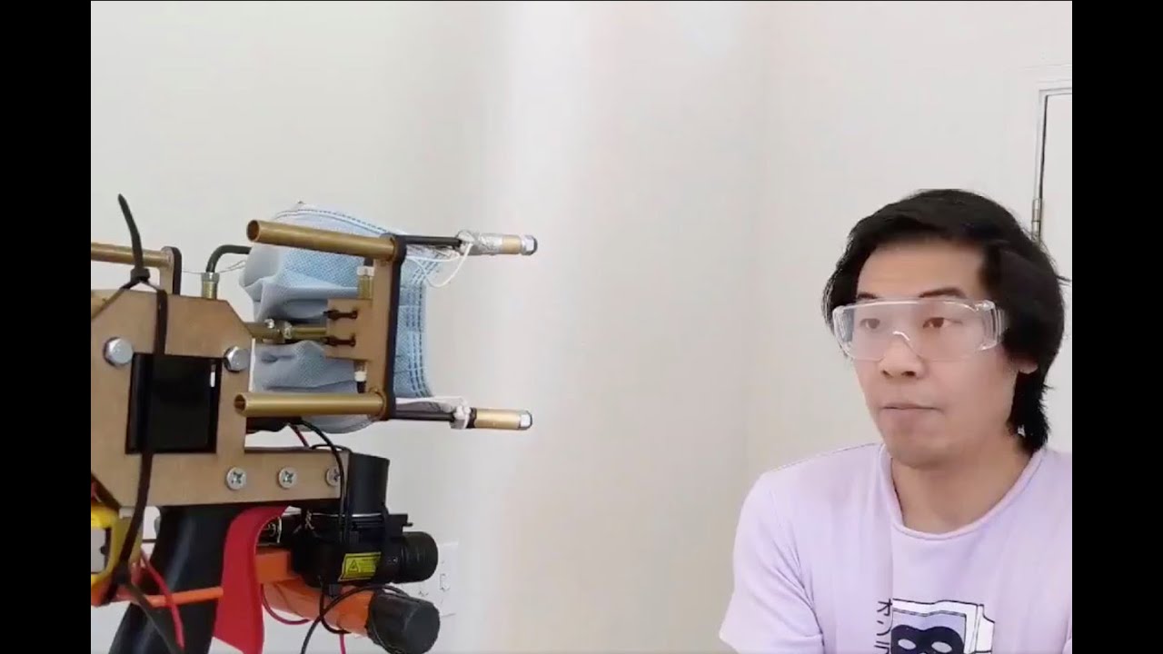 YouTuber creates mask shooting gun invention to target COVID 19 - YouTube