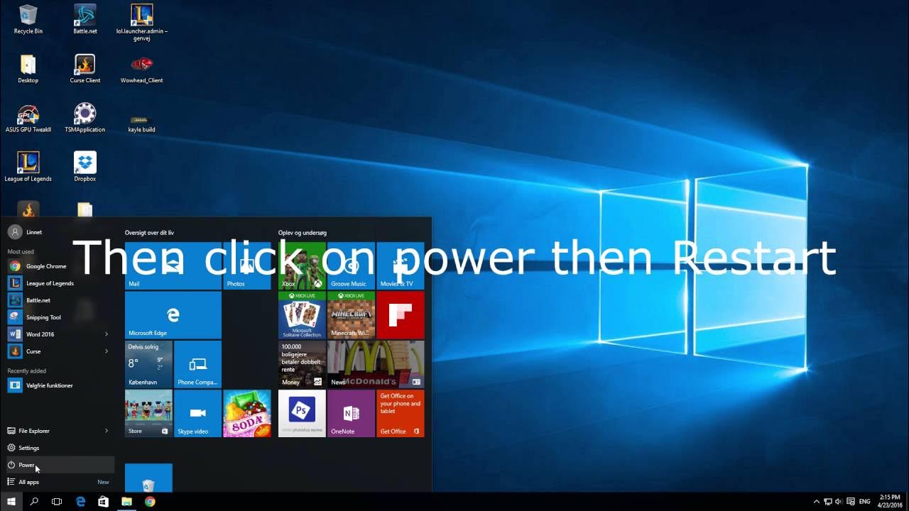 How to Restart computer windows 10 - YouTube
