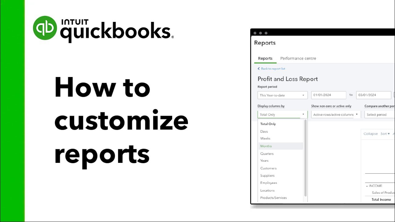How to customize reports in QuickBooks Online - YouTube