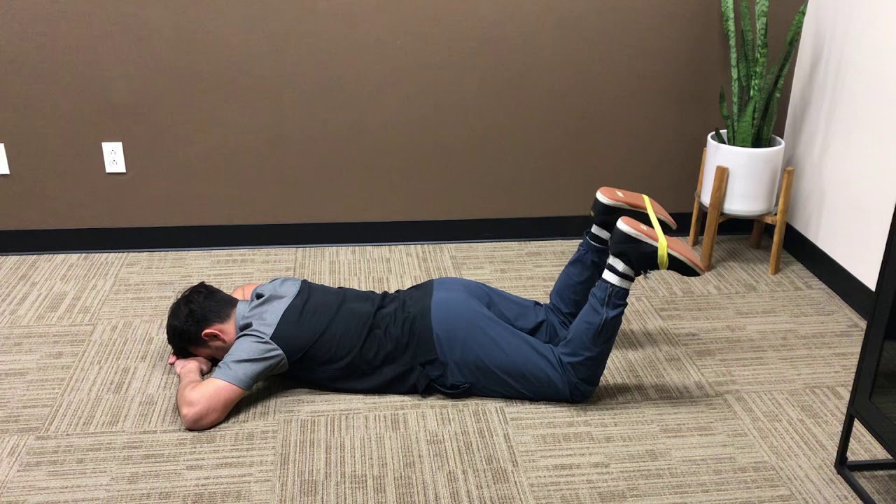 Prone Banded Hip IR - YouTube