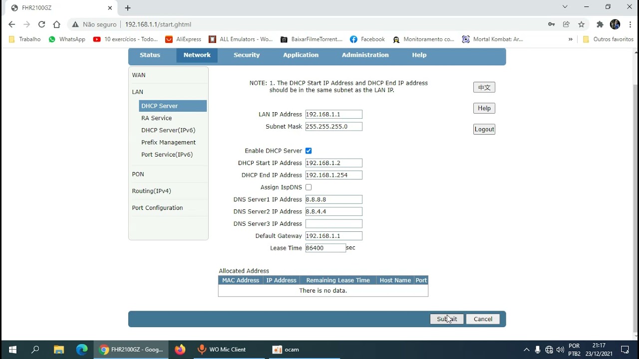 Como configurar Onu Phyhome em modo PPPoE - YouTube