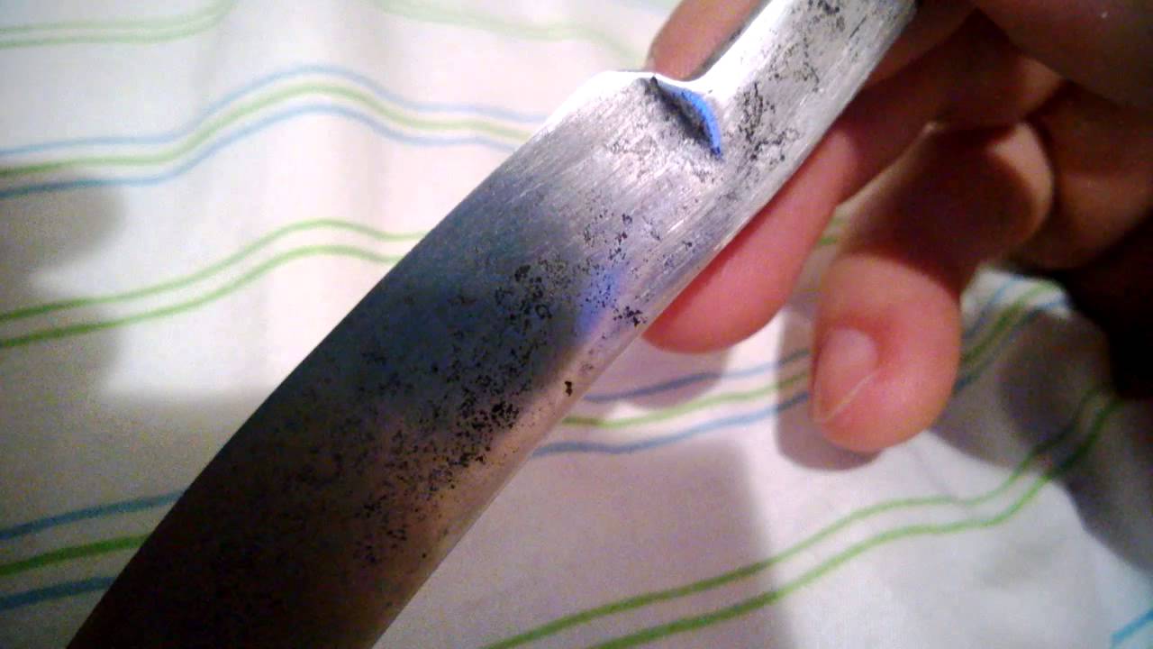 Early 1800s Packwood straight razor restoration progress report - YouTube