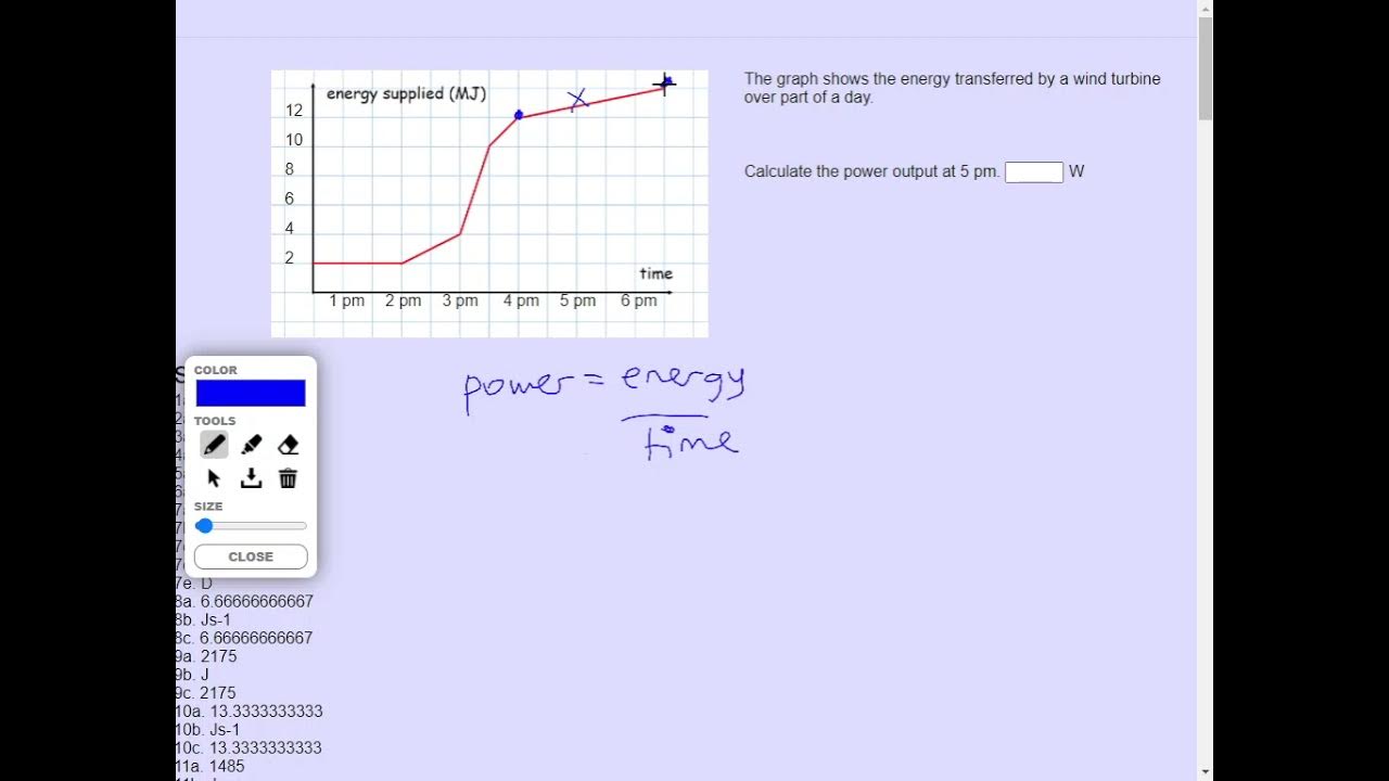 calculating power from energy time graph - YouTube