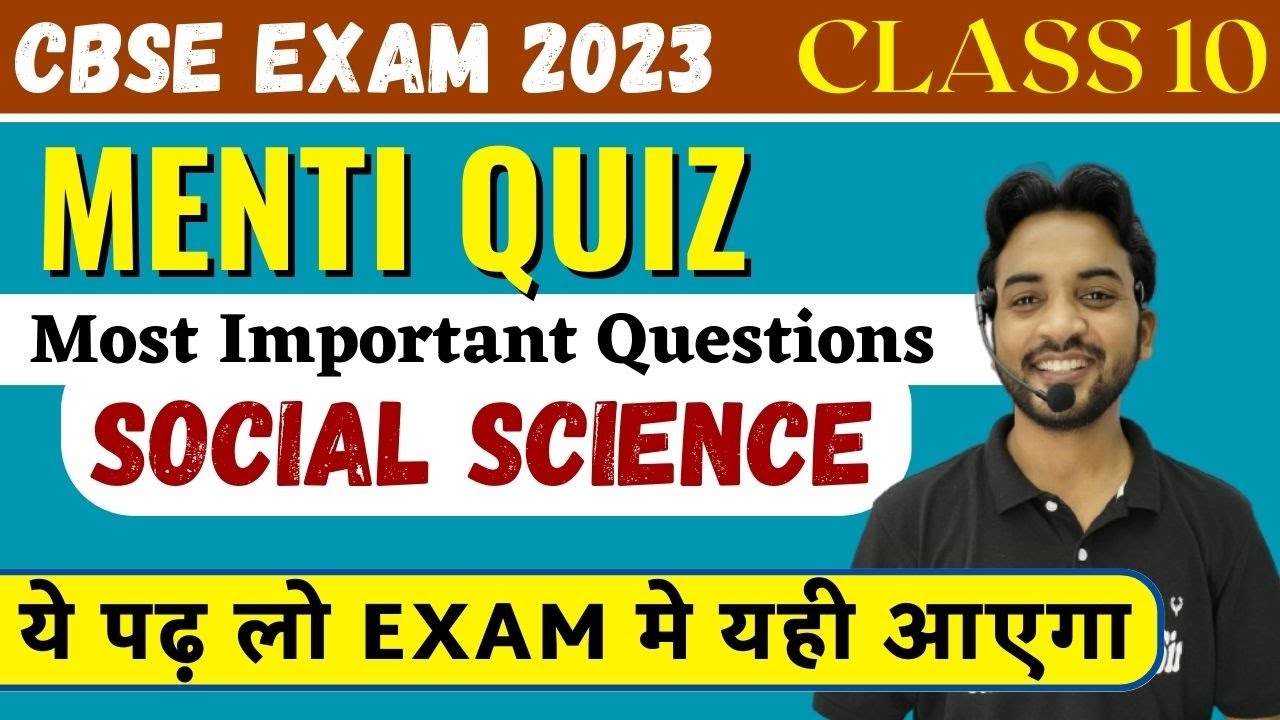 MENTI Quiz | Important Questions | Social SCIENCE | Class 10 | Cbse ...
