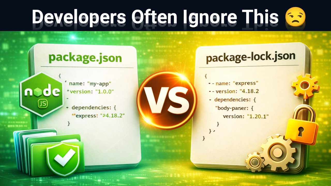 package.json vs package-lock.json Explained Clearly - YouTube