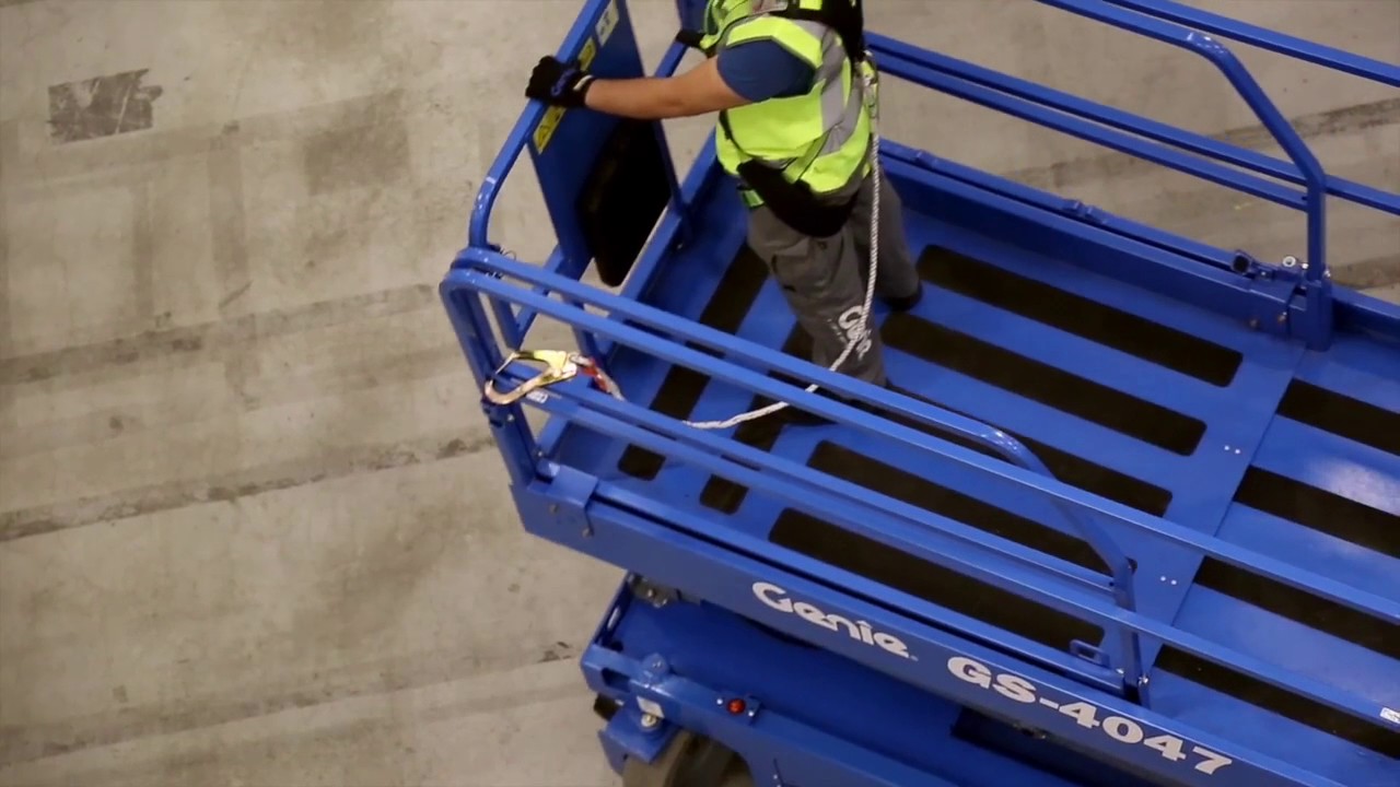 How to drive and manouvre a scissor lift - YouTube