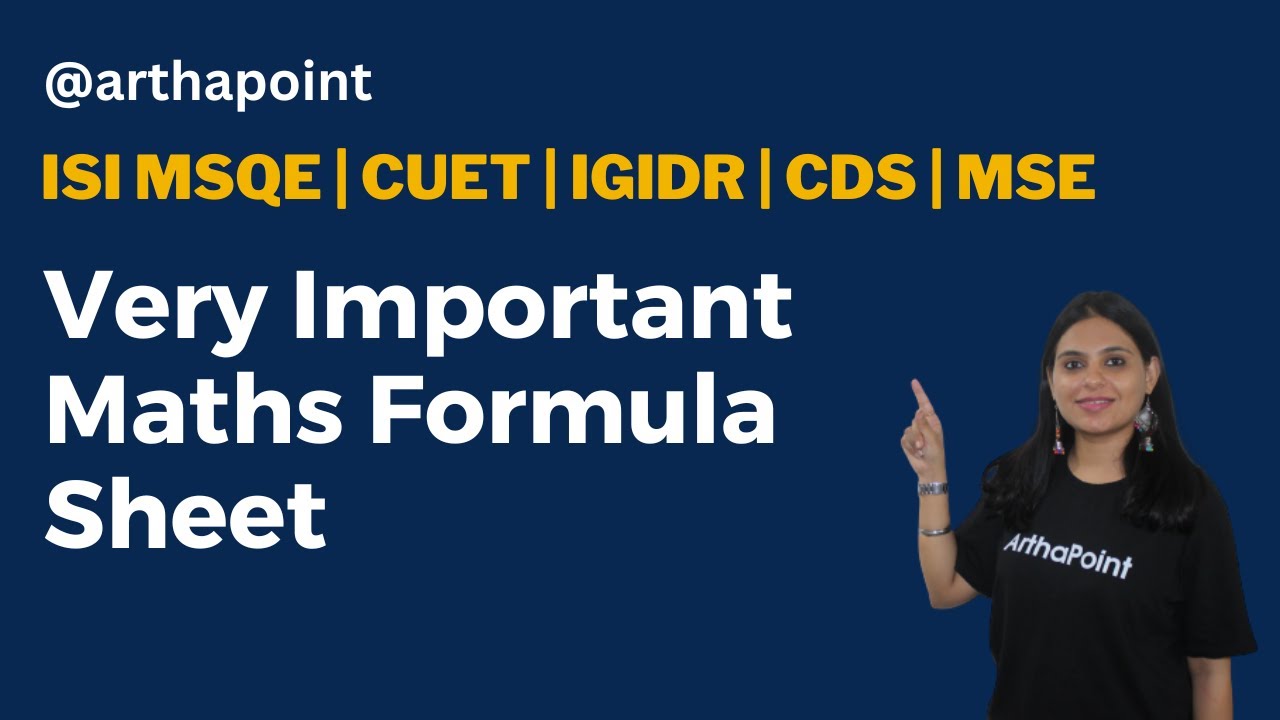 ISI MSQE | CUET | IGIDR | CDS | MSE Very Important Maths Formula Sheet ...