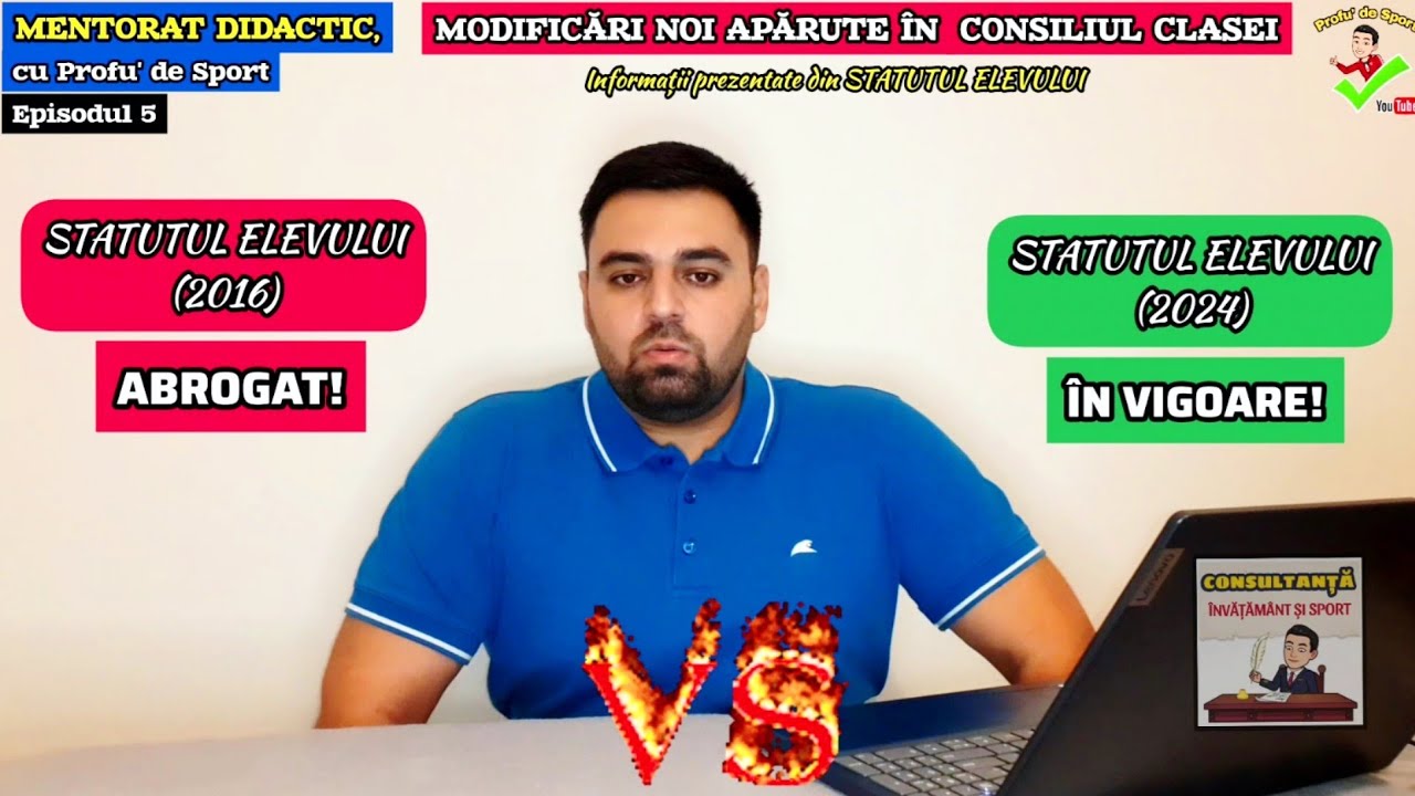 🧐 MODIFICĂRI NOI APĂRUTE ÎN CONSILIUL CLASEI || 👨🏻‍🎓 STATUTUL ELEVULUI ...