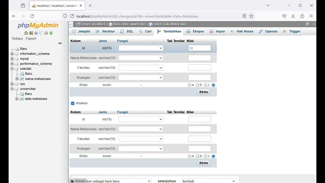 cara menggunakan my phpmyadmin - YouTube