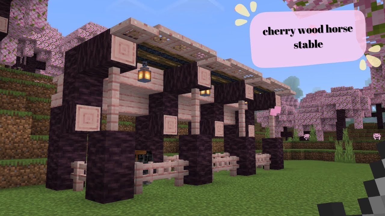 cherry wood horse stable 🌸 | minecraft tutorial (easy) - YouTube