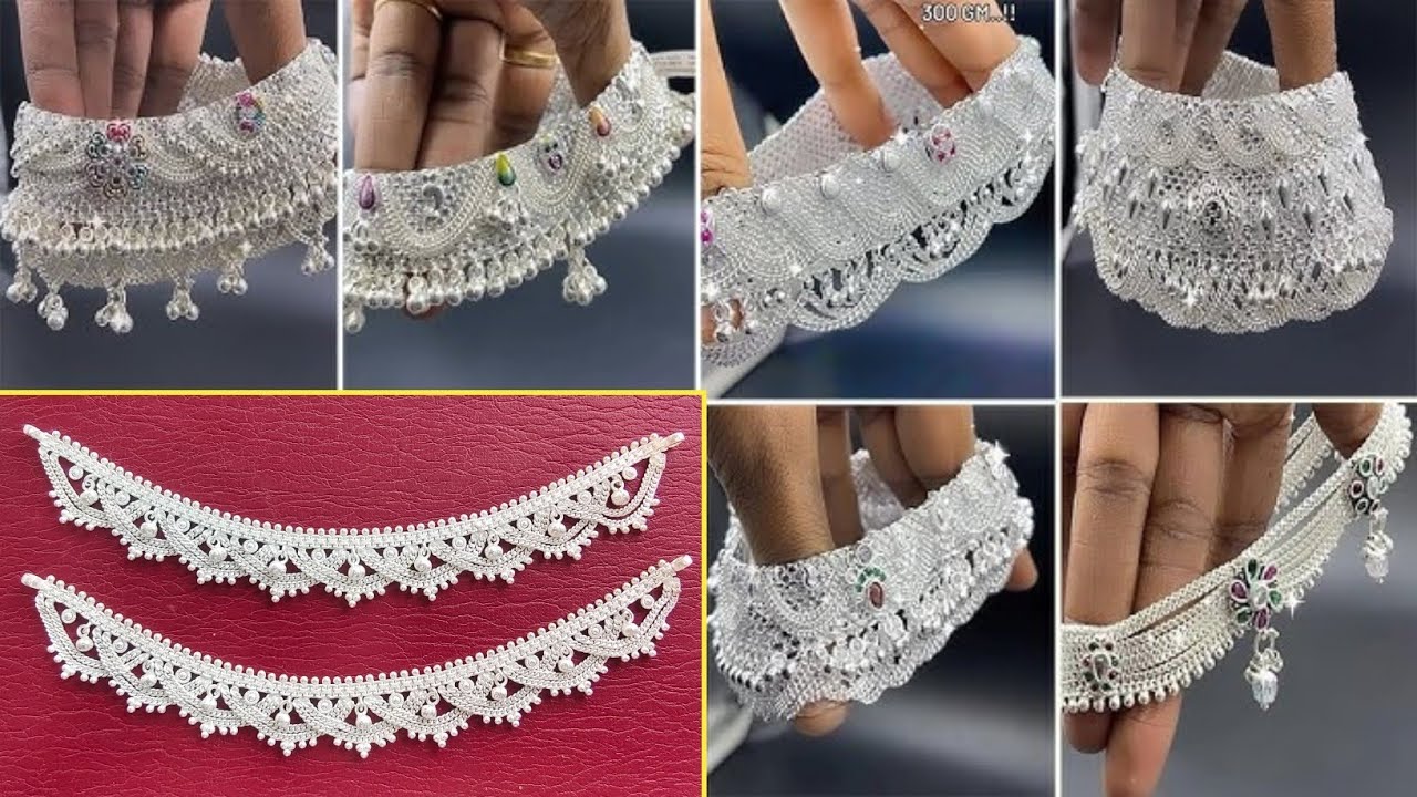 Latest & beautiful bridal pajeb design collection | Chandi ki khubsurat ...