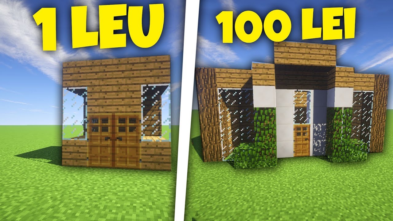 Casa de 1 LEU vs Casa de 100 LEI pe Minecraft! - YouTube