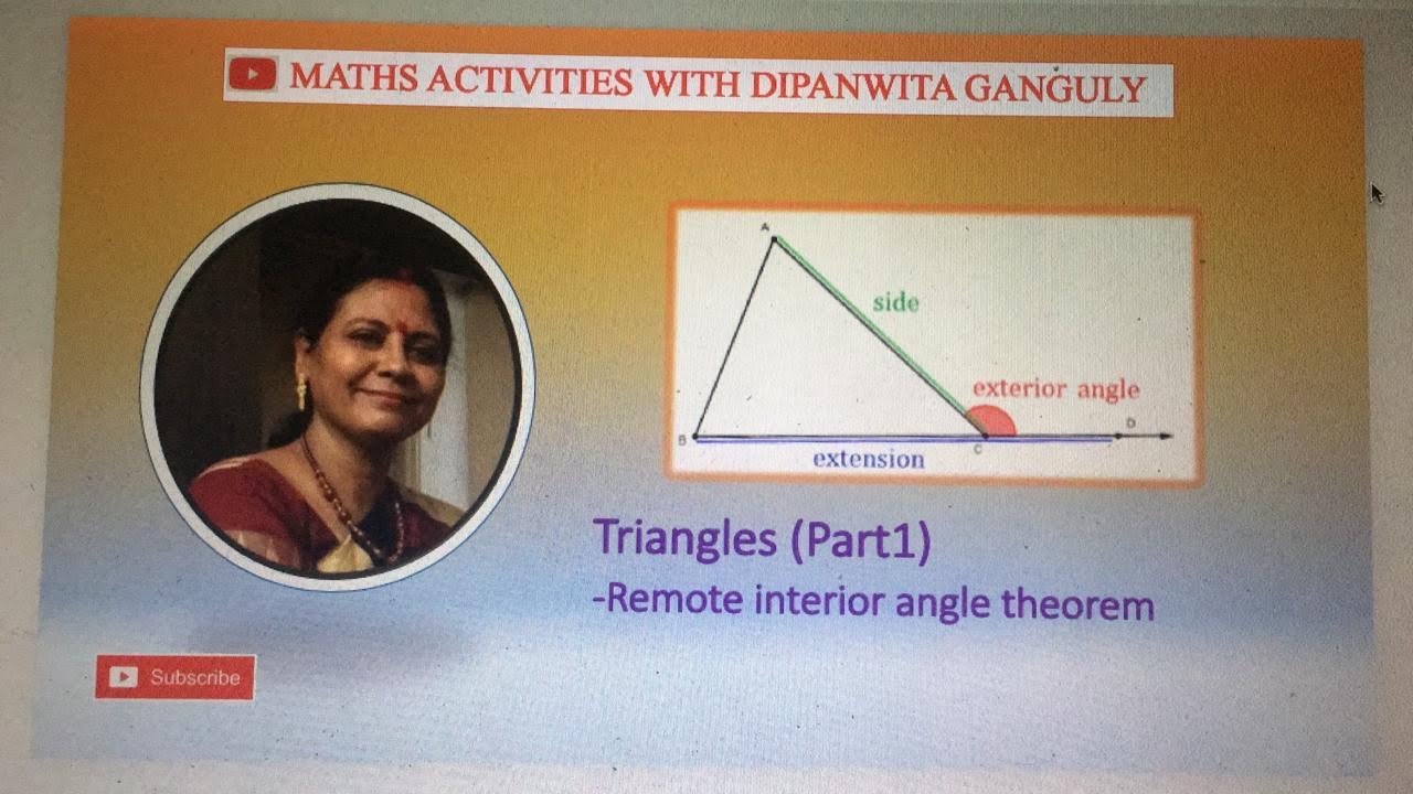 Triangle ( Part 1) Remote interior angle theorem - YouTube