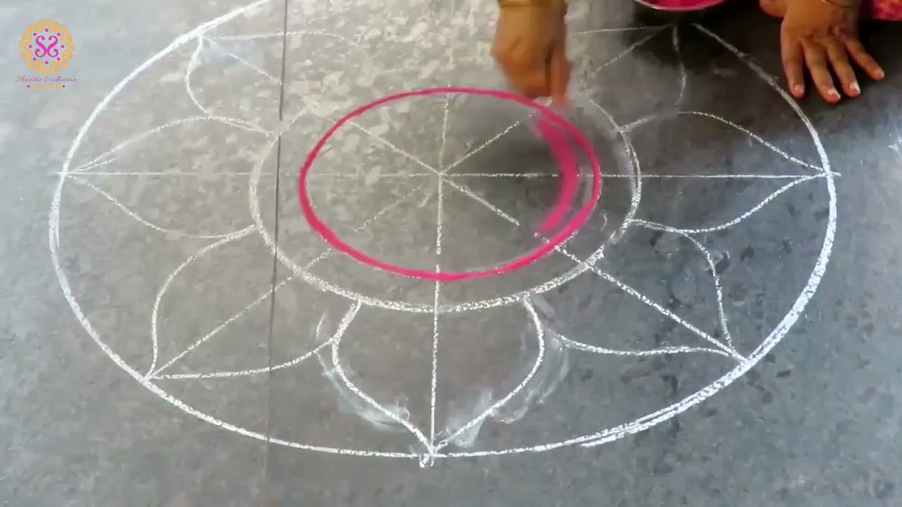 Simple Easy Diwali Rangoli - YouTube
