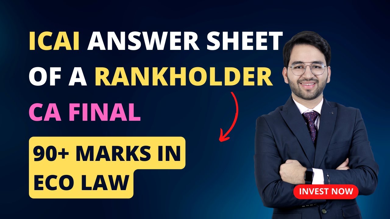 CA Final Answersheet 90 Marks Economic Law | ICAI | CA | CS | CMA - YouTube