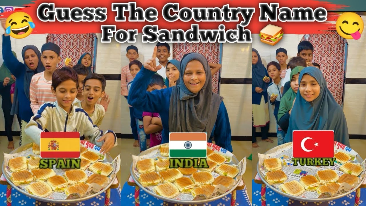 Guess The Country Name By 2 Letters Challenge For Sandwich 🥪😋| #funny # ...