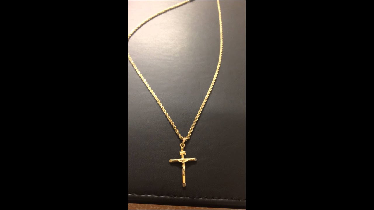 18k Cross With 18k gold rope chain by Fred Bennett Creations. - YouTube