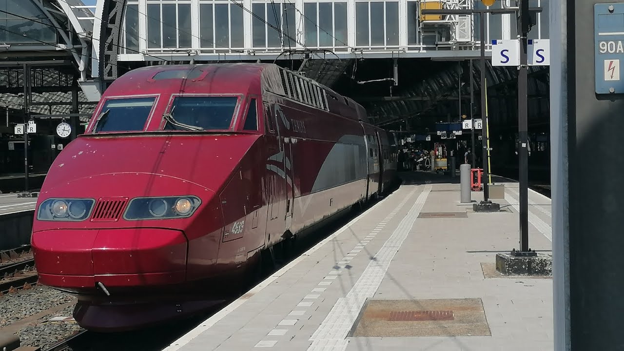 Thalys 4539 en 4341 vertrekken van Amsterdam Centraal - YouTube