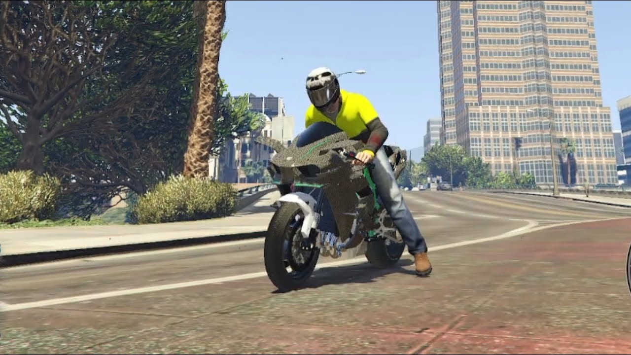 ដាក់ម៉ូតូ Kawasaki Ninja H2 & H2R ចូលក្នុងហ្កេម GTA V Offline | How to ...