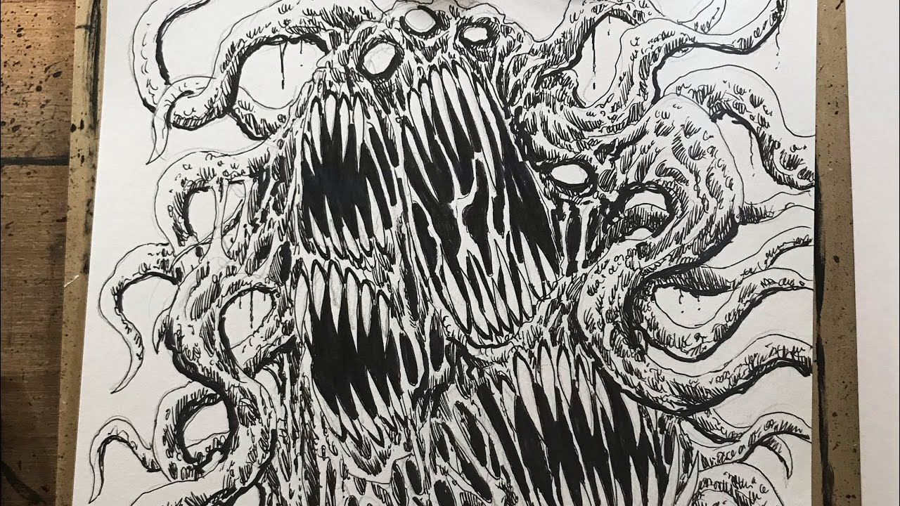 Drawing Azathoth Creature - YouTube