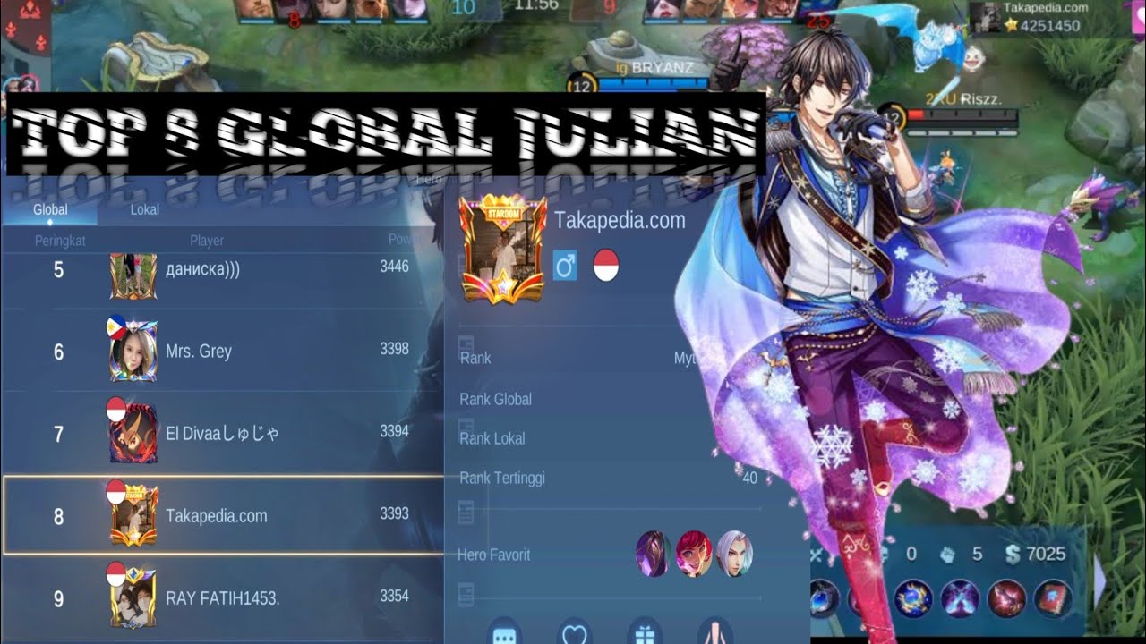 Gameplay Top Global Julian By Takapedia.com - YouTube