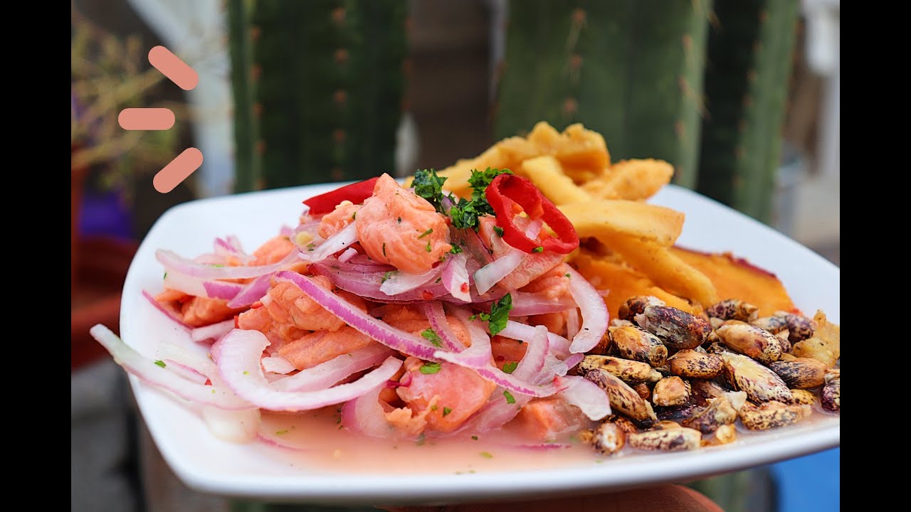 Ceviche de Trucha con Chicharrón de Calamar // Cocina Peruana - YouTube