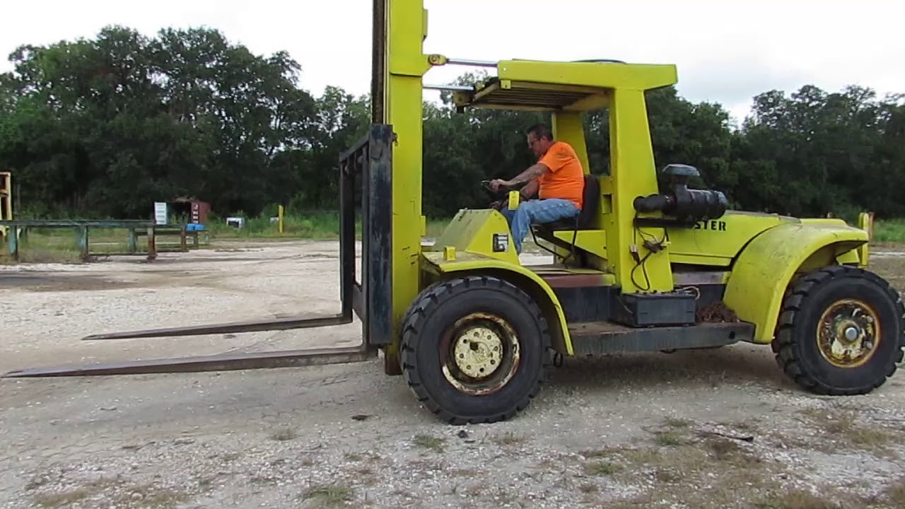 30,000 lb. Hyster Model H300 Rough Terrain Forklift - YouTube