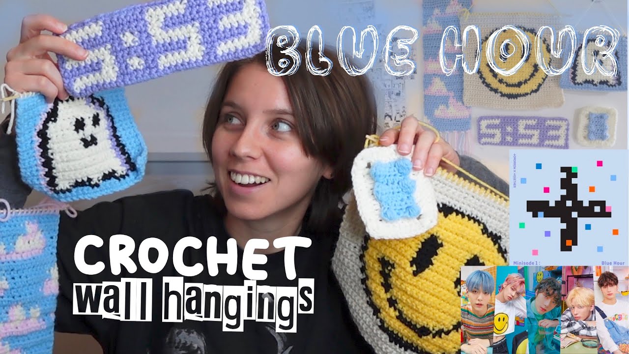 Grid Crochet Wall Hangings 💙 TXT’s Minisode1: Blue Hour room decor ...