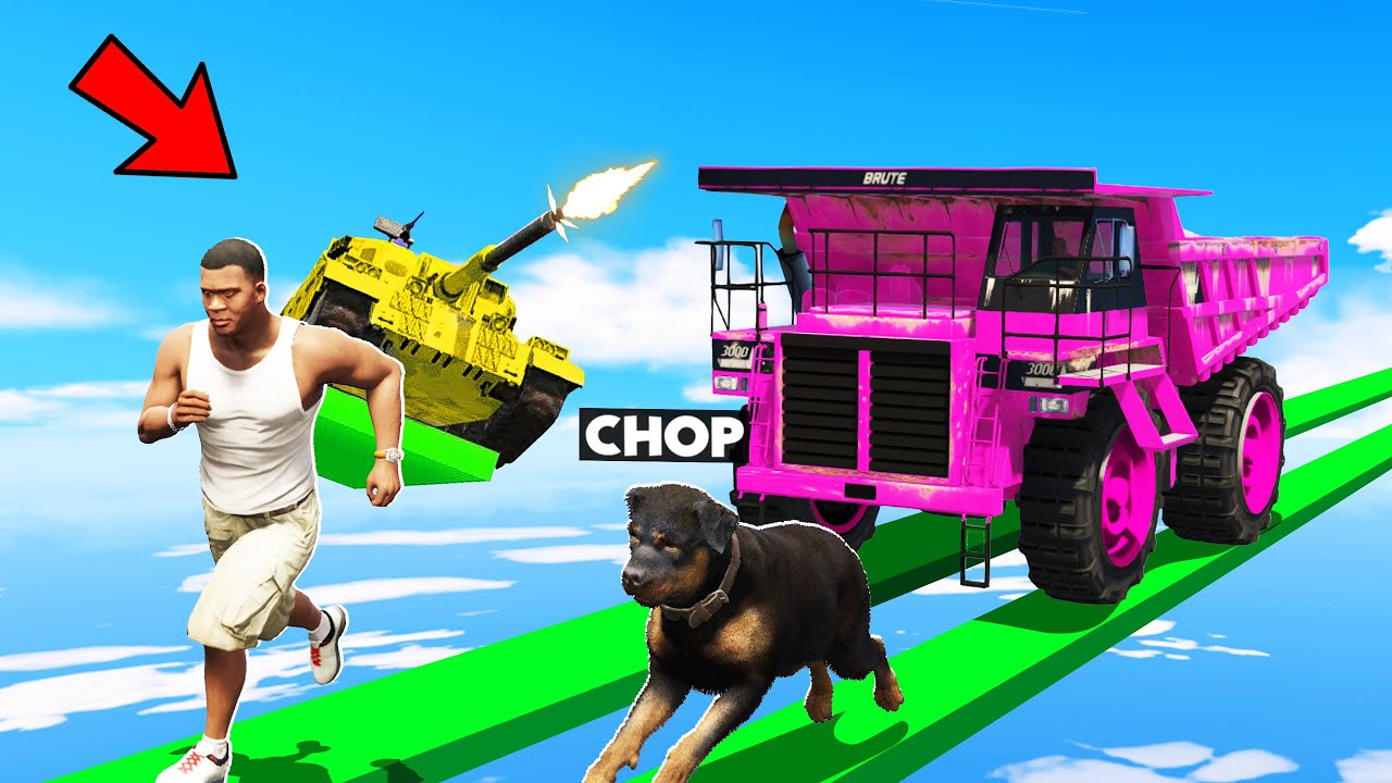 GTA 5 CARS VS RUNNERS RUN FROM HUGE CARS WITHOUT FALLING - YouTube
