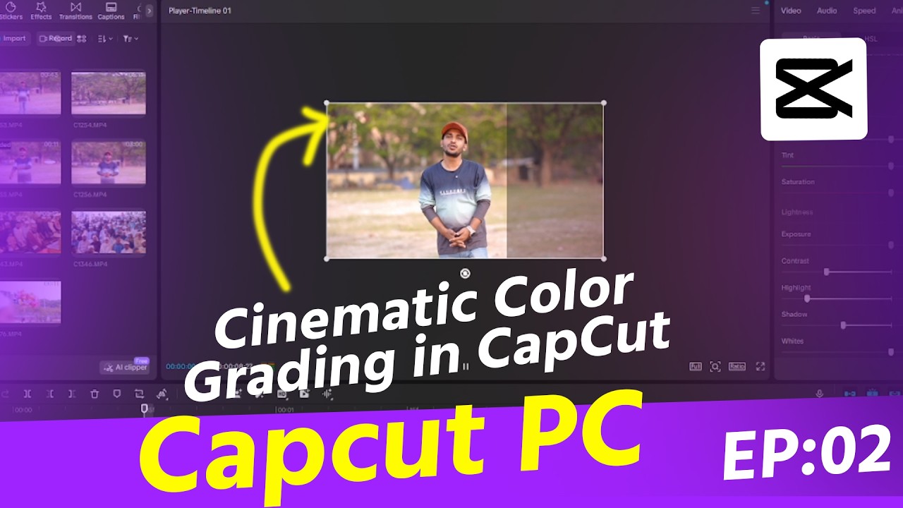 FAST, EASY & FREE! Cinematic Color Grading in CapCut | Video Editing ...