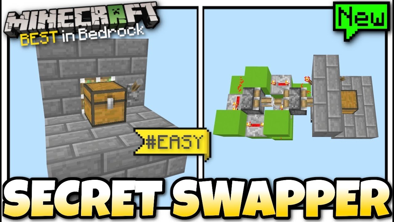 Minecraft - EASY SECRET SWAPPER [ Redstone Tutorial ] MCPE / Bedrock / Xbox / Switch - YouTube