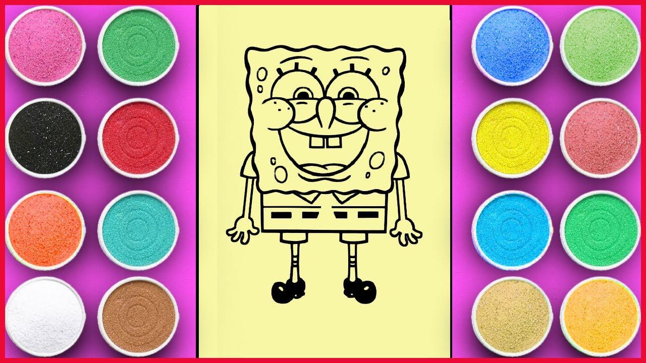 Painting spongebob squarepants funny with Colored Sand | DIY Sand ...