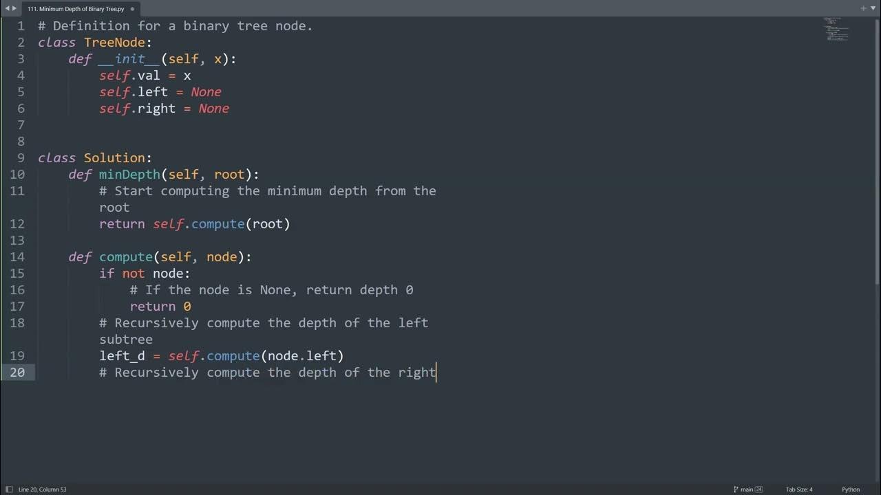 Leetcode 111. Minimum Depth of Binary Tree in Python | Python Leetcode | Python Coding Tutorial ...