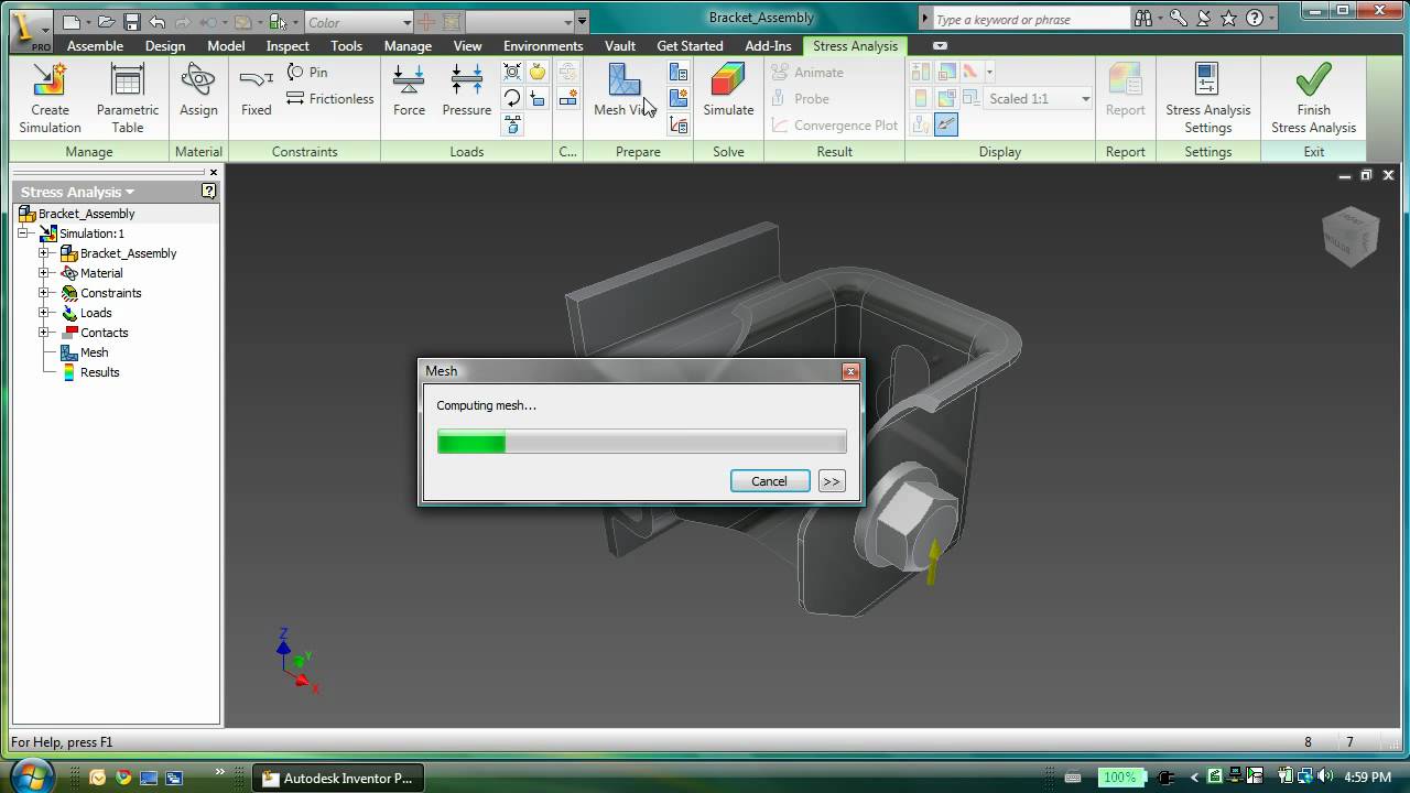 Inventor Assembly FEA - YouTube