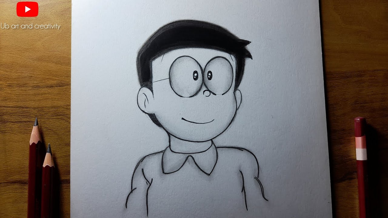 🔥 “Super Easy Nobita Drawing! | Step-By-Step Cartoon Face Sketch for ...