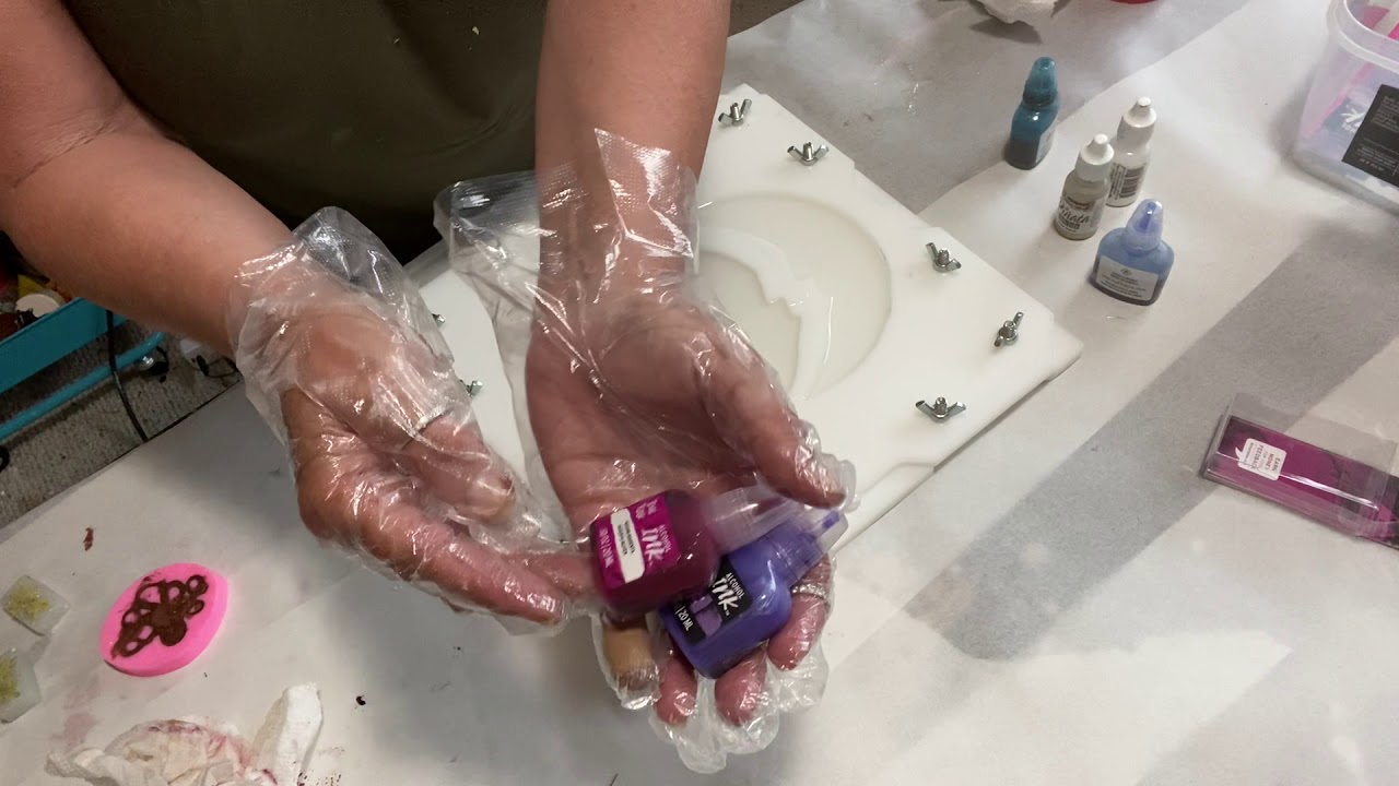 alcohol ink drop in Phillip Tanner molds. - YouTube