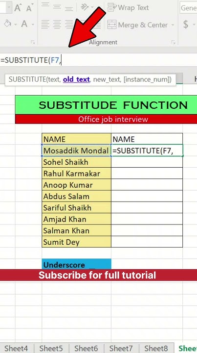 Excel Substitute Functionhow To Create Substitute Function Excel Exceltutorial Technomondal