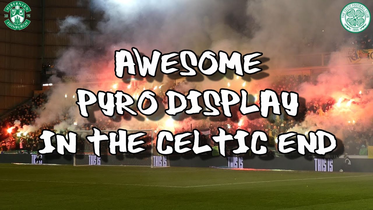 Awesome Pyro Display in Celtic End - Hibs 1 - Celtic 2 - 7th February ...