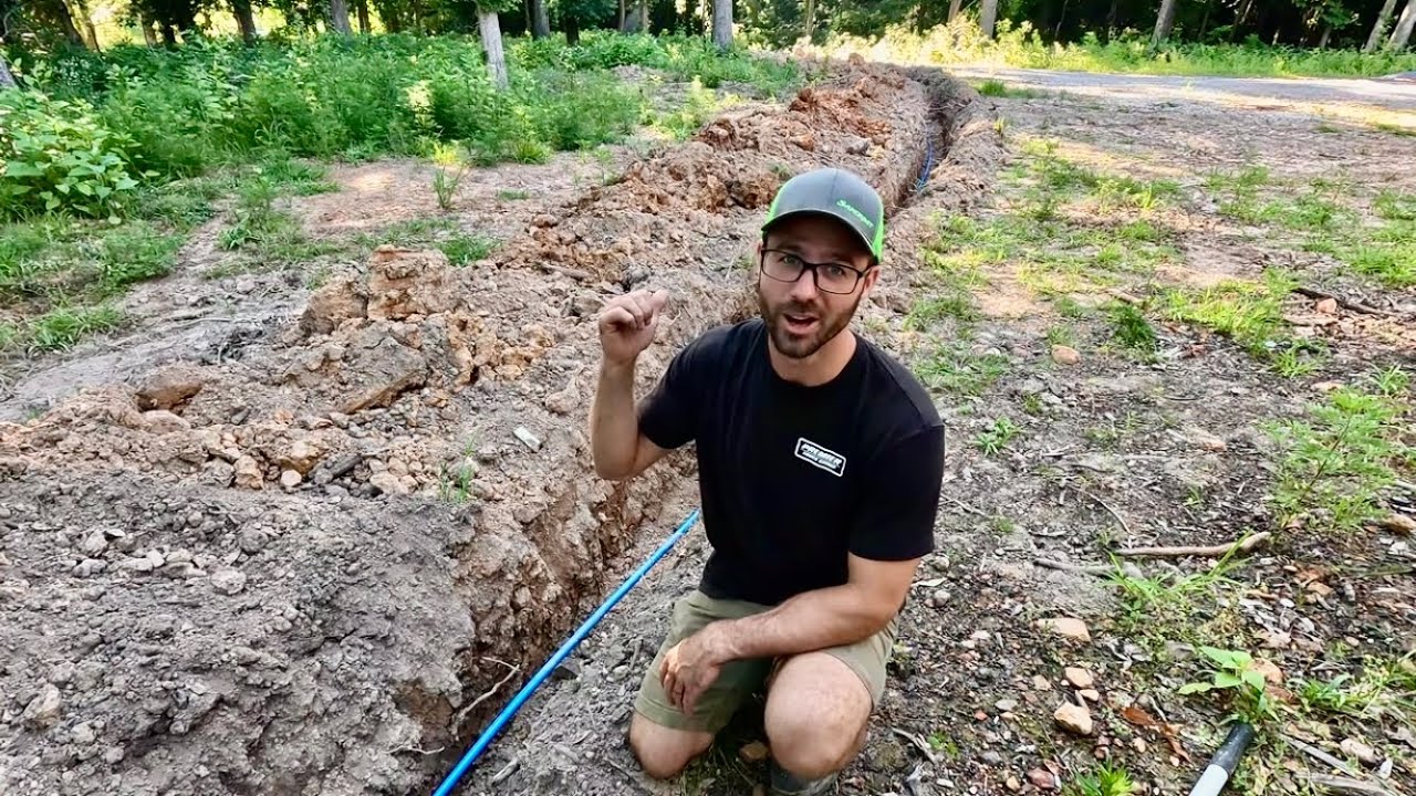 DIY Digging and Installing over 700ft of Water line. Long 1 inch PEX ...
