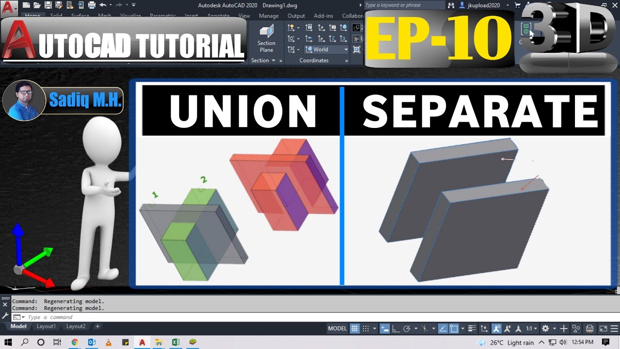 10 AutoCad Tutorial Union Separate Command Explained In Hindi 10 AutoCad Tutorial Union Separate Command Explained In Hindi