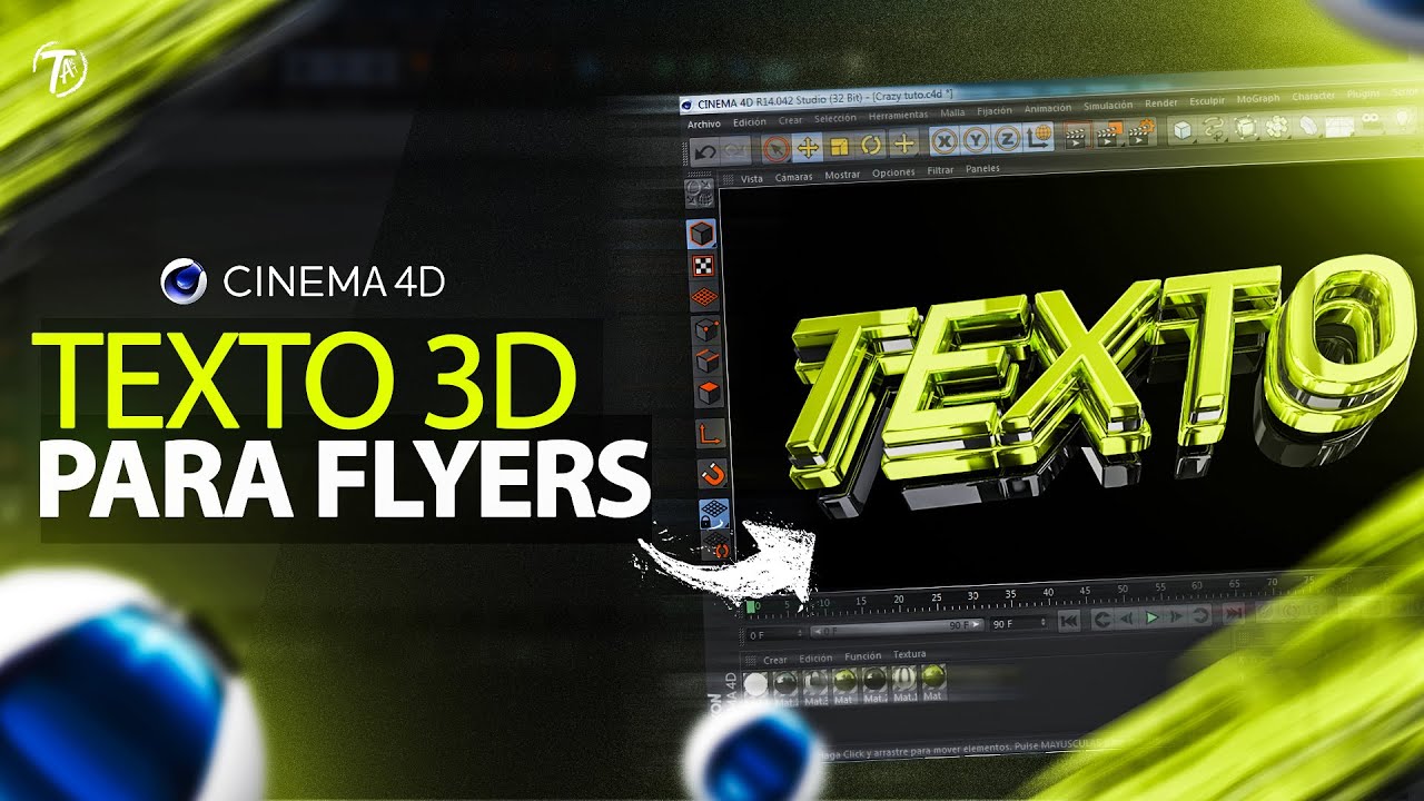 Texto 3d En Cinema 4d Cómo Hacer Texto 3d Para Flyers Tutorial