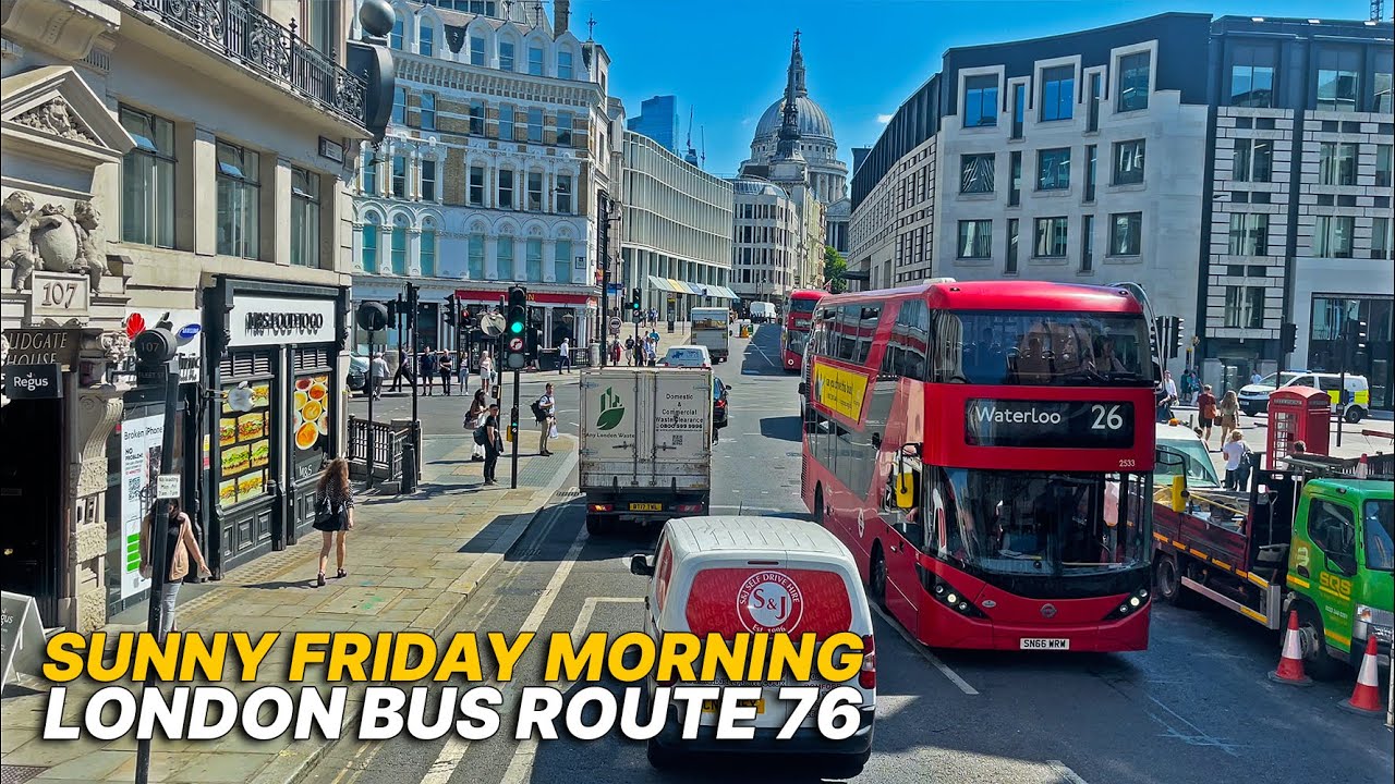 London BUS RIDE from London Waterloo to Tottenham Hale in North London ...