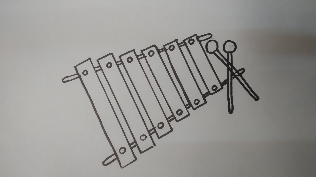 Rainbow Xylophone drawing and colouring ||Easy drawing step by step for ...